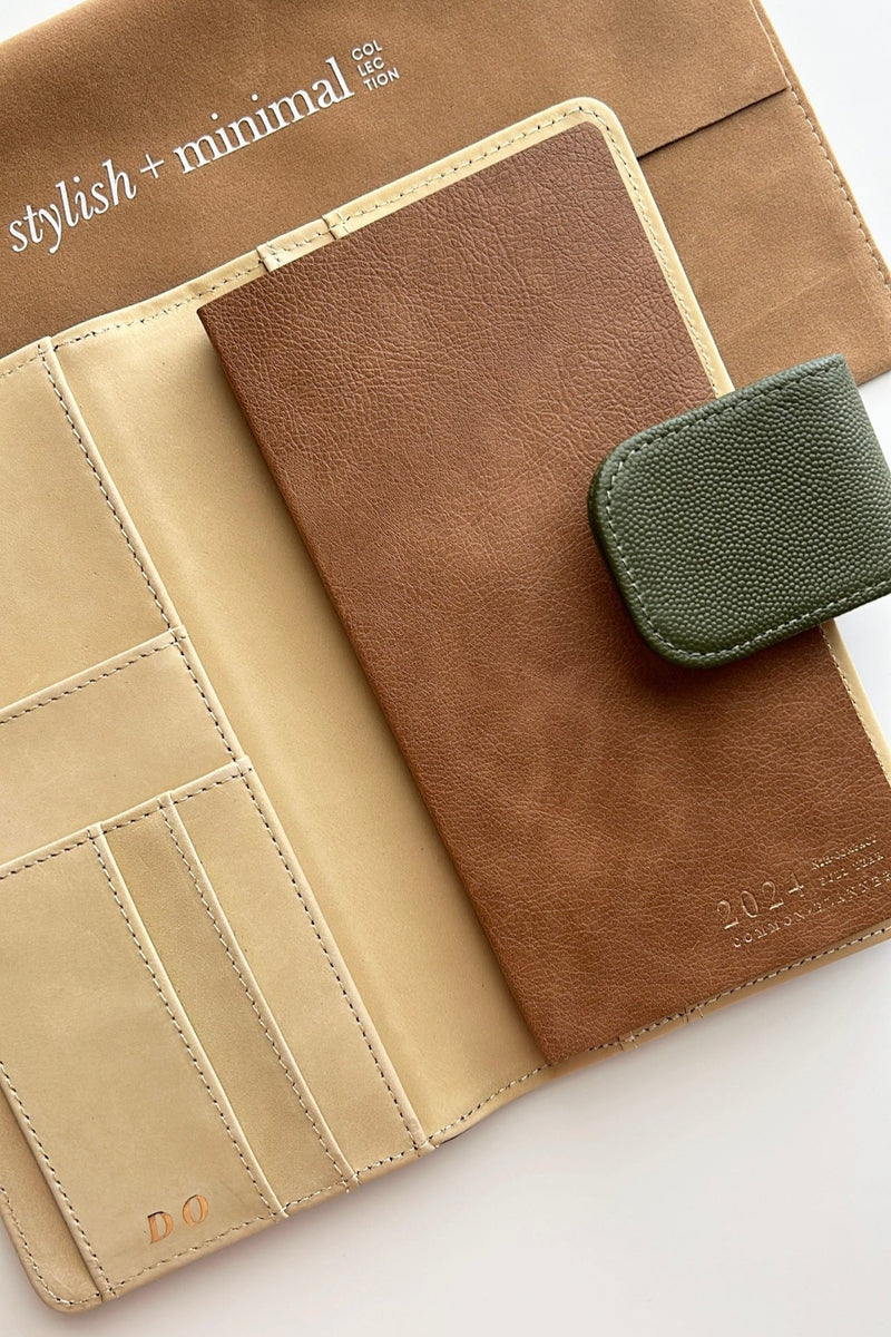 olive/beige quilted caviar hobo weeks leather cover (SI, PTD) – stylish + minimal co