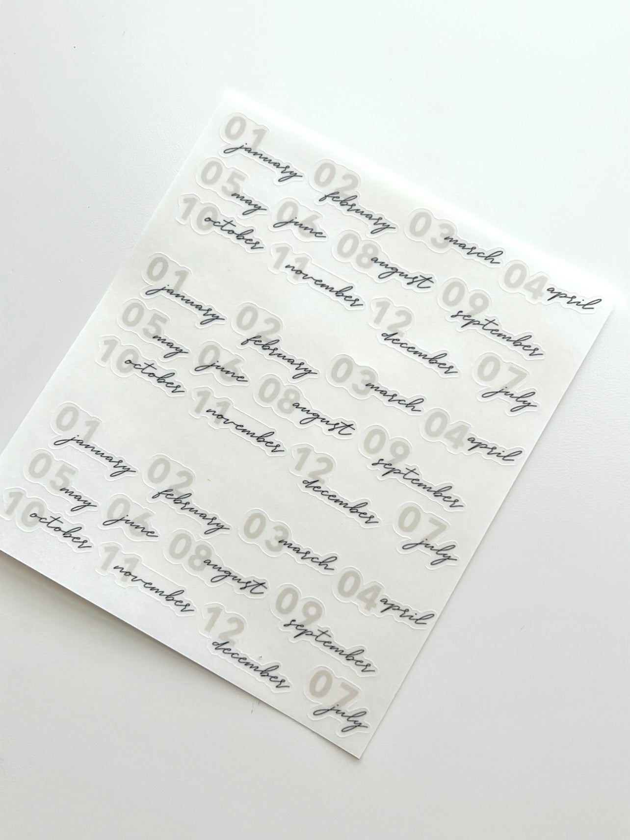 month stickers | dual script – stylish + minimal co