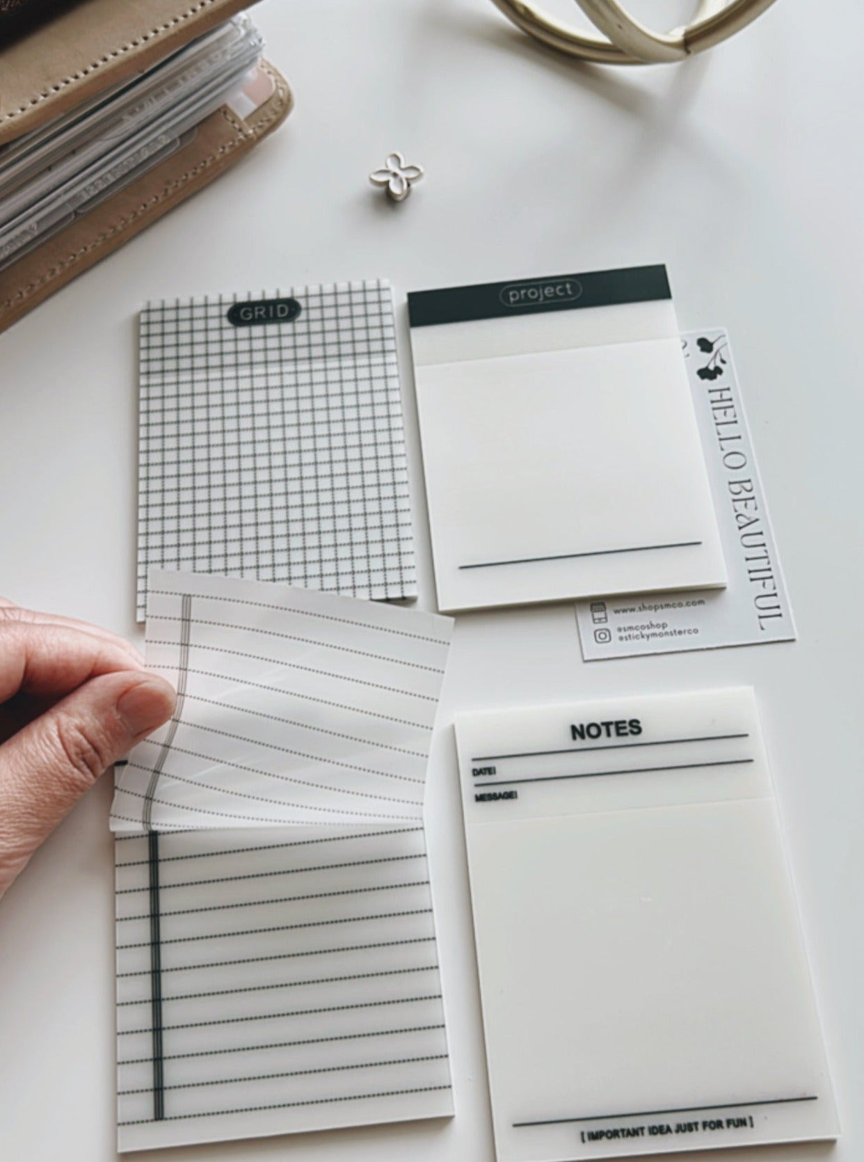 titled clear sticky notes – stylish + minimal co
