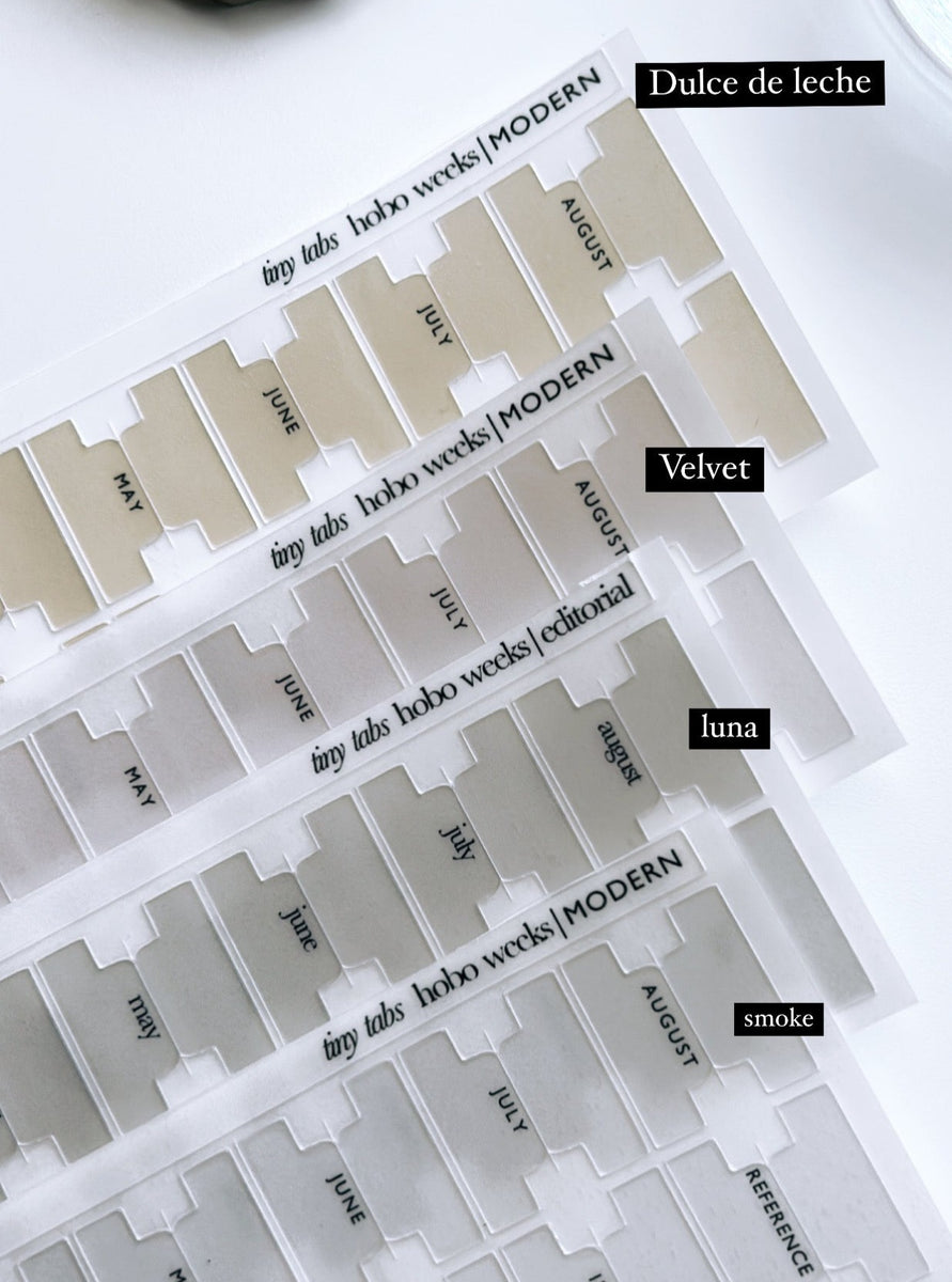 hoboweeks TINY plastic sticker tabs - easy + durable – stylish + minimal co