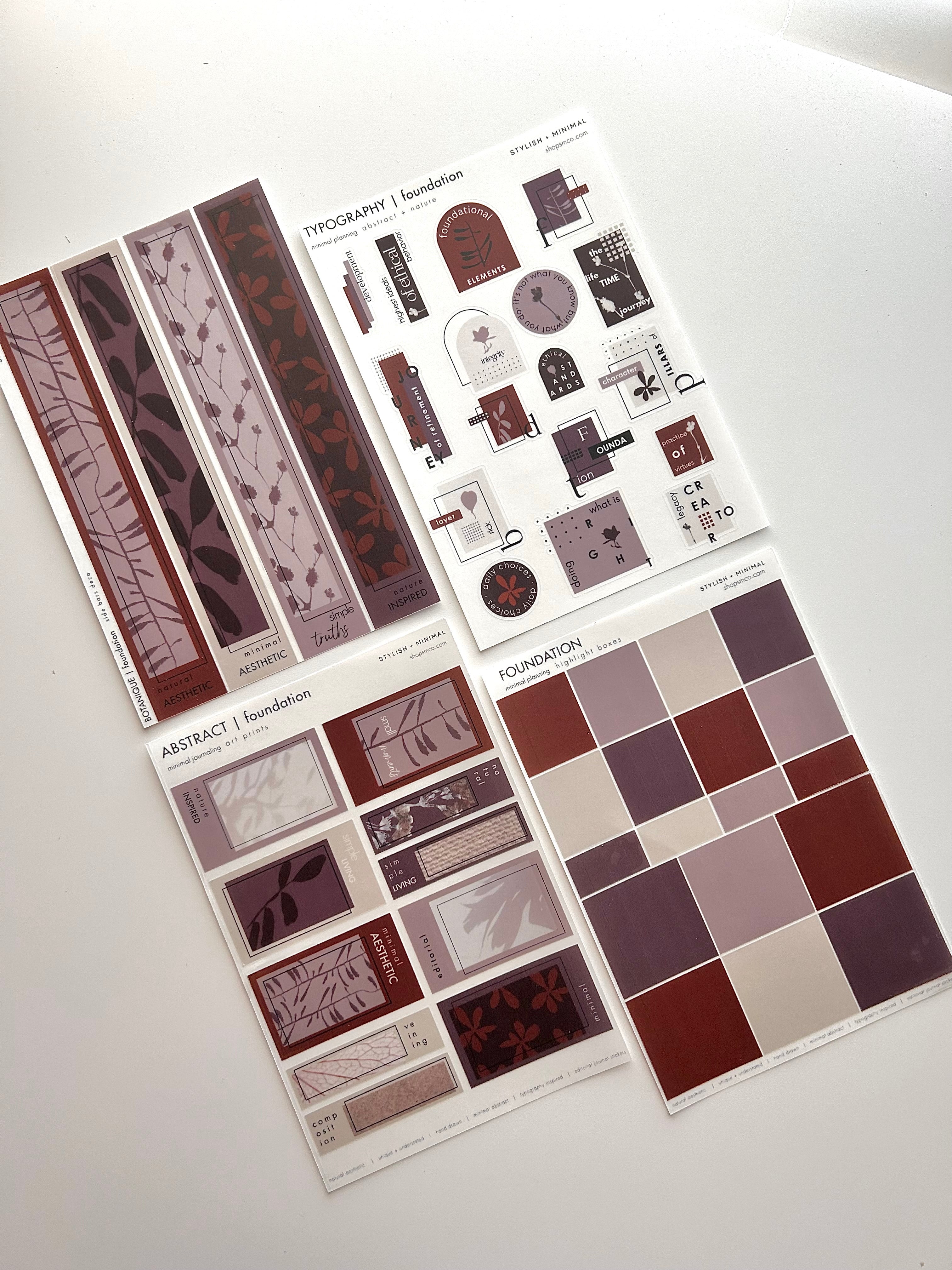 foundation sticker kit - 8 sheet sep kit – stylish + minimal co