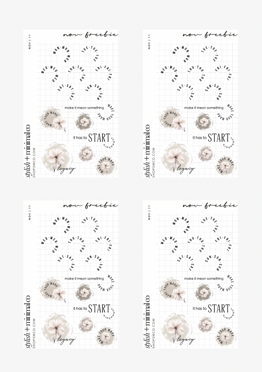 monthly inspo sticker sheet set of 4 – stylish + minimal co