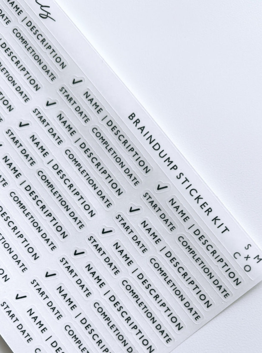 braindump header sticker kit - for notebooks and bookbound planners ...