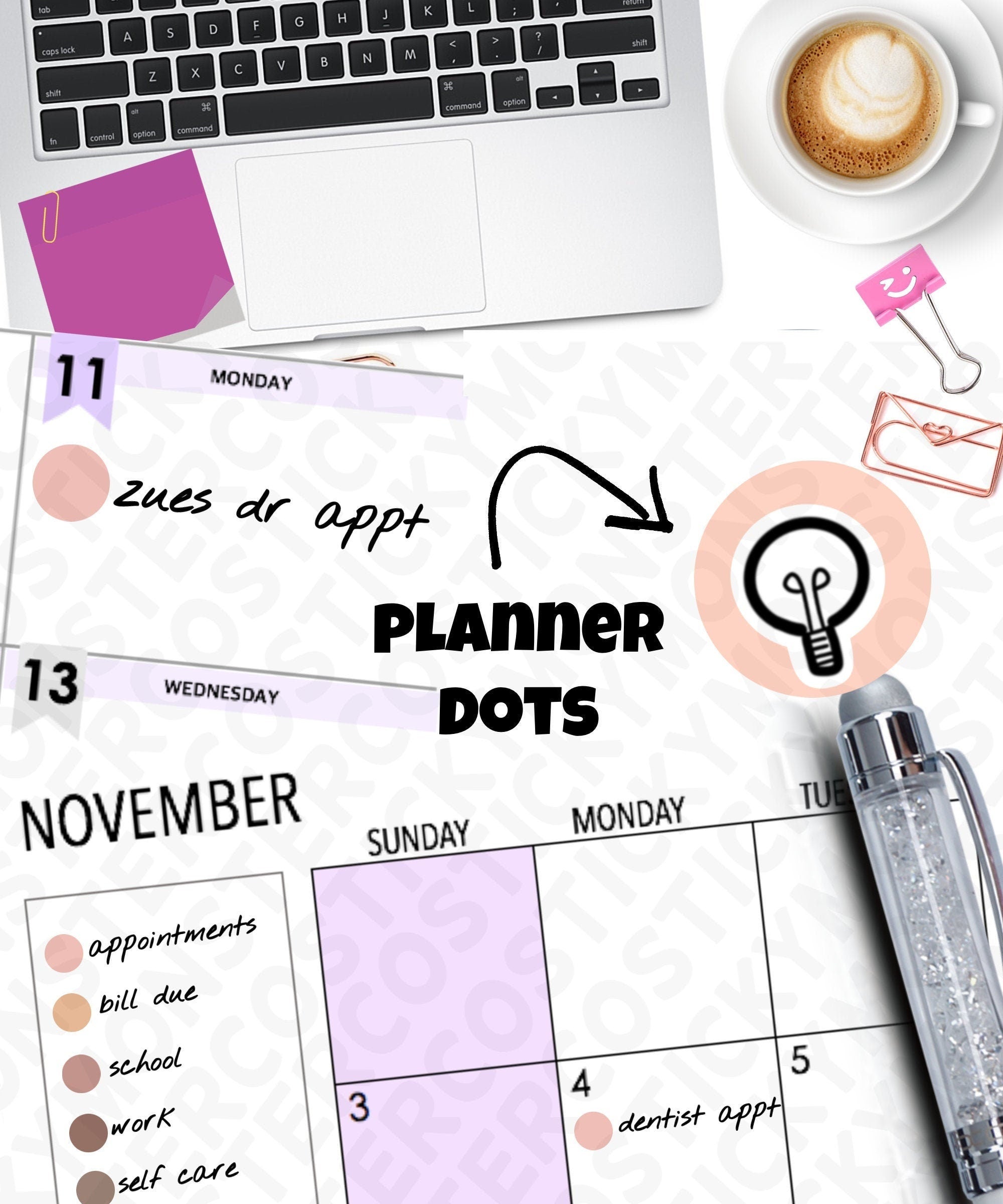 Opaque planner dot stickers NOT transparent - customize your own check ...
