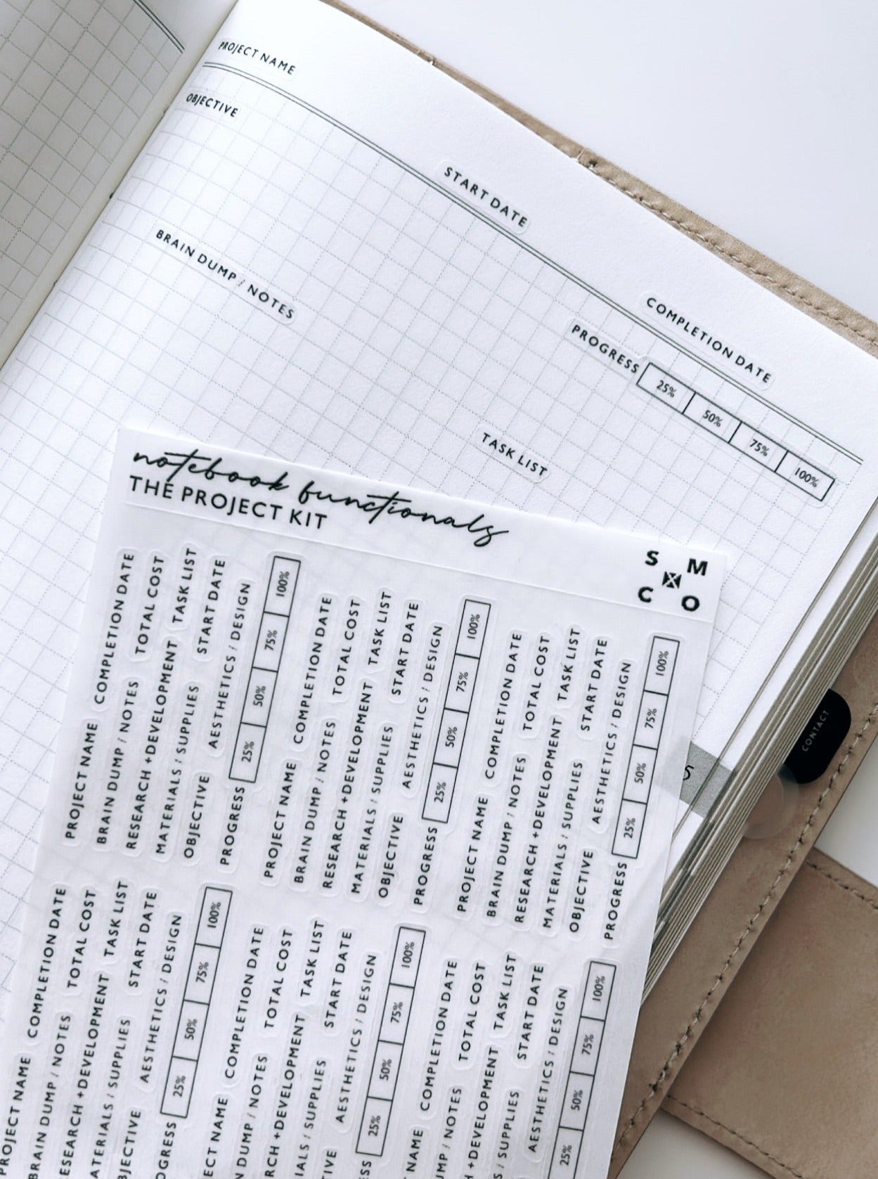 project planner sticker kit - for notebooks and bookbound planners ...